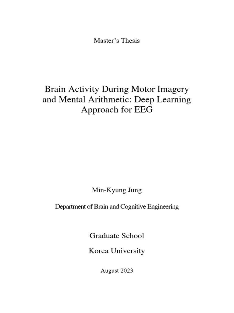 4 Brain Activity During Motor Imagery and Mental Arithmetic Deep Learning Approach For EEG | PDF ...