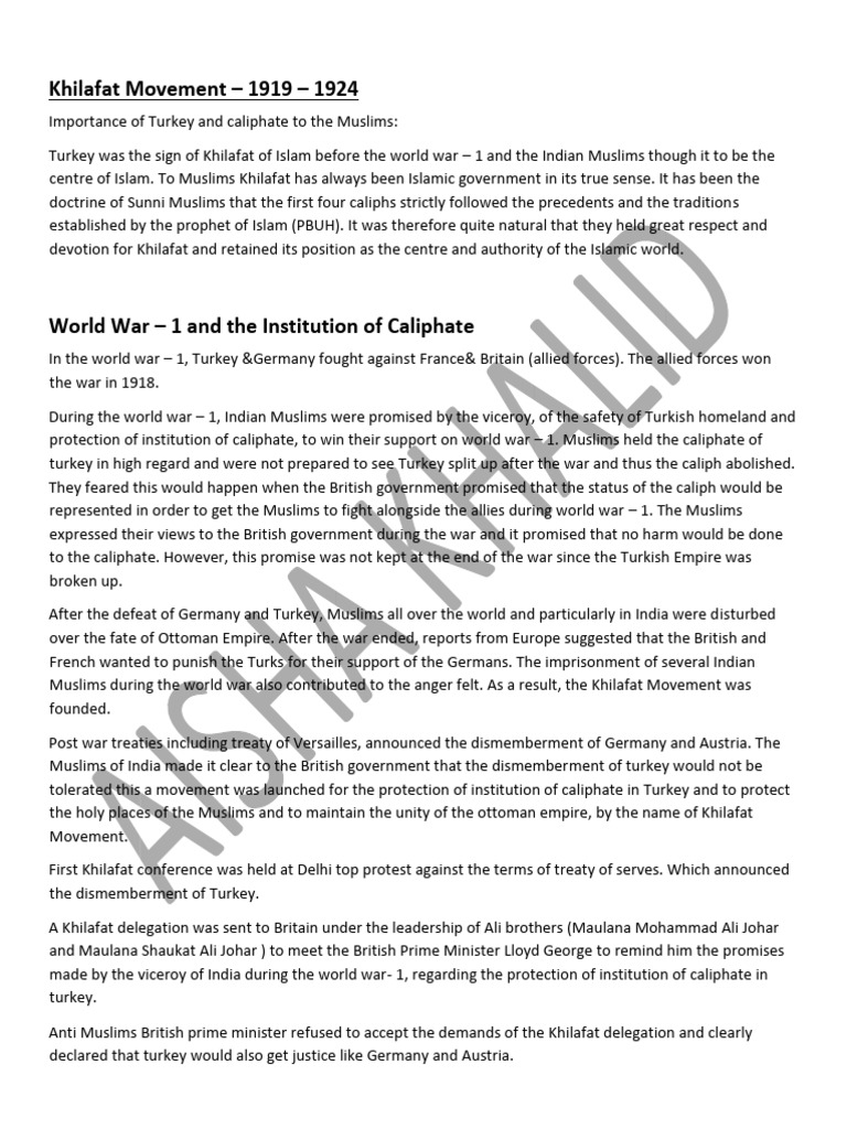 Timeline Notes (1919-1947) | PDF | British Raj | Muhammad Ali Jinnah