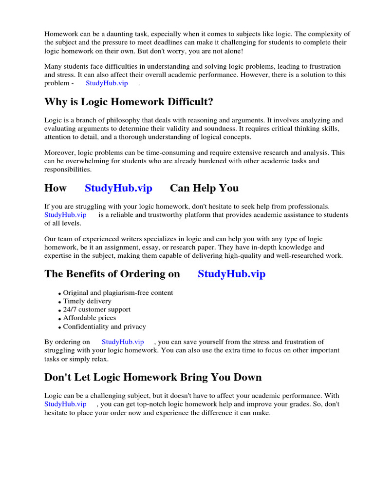 Do My Logic Homework | PDF | Logic | Argument