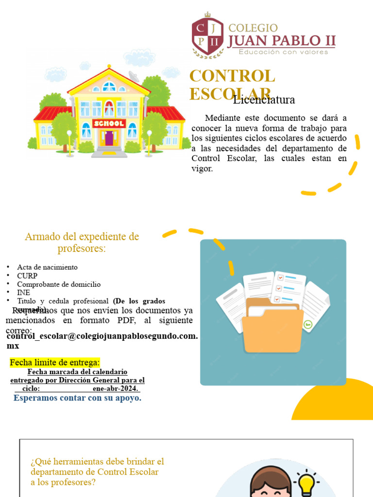 Proceso de Entrega en Control Escolar | PDF