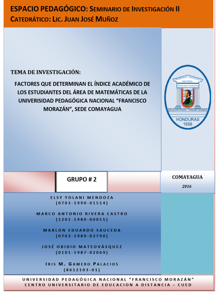 Factores del Rendimiento en Matemáticas | PDF | Motivacional | Motivación