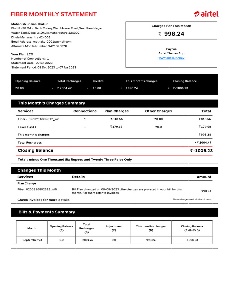 Ebill For Jan | PDF | Payments | Banking Technology