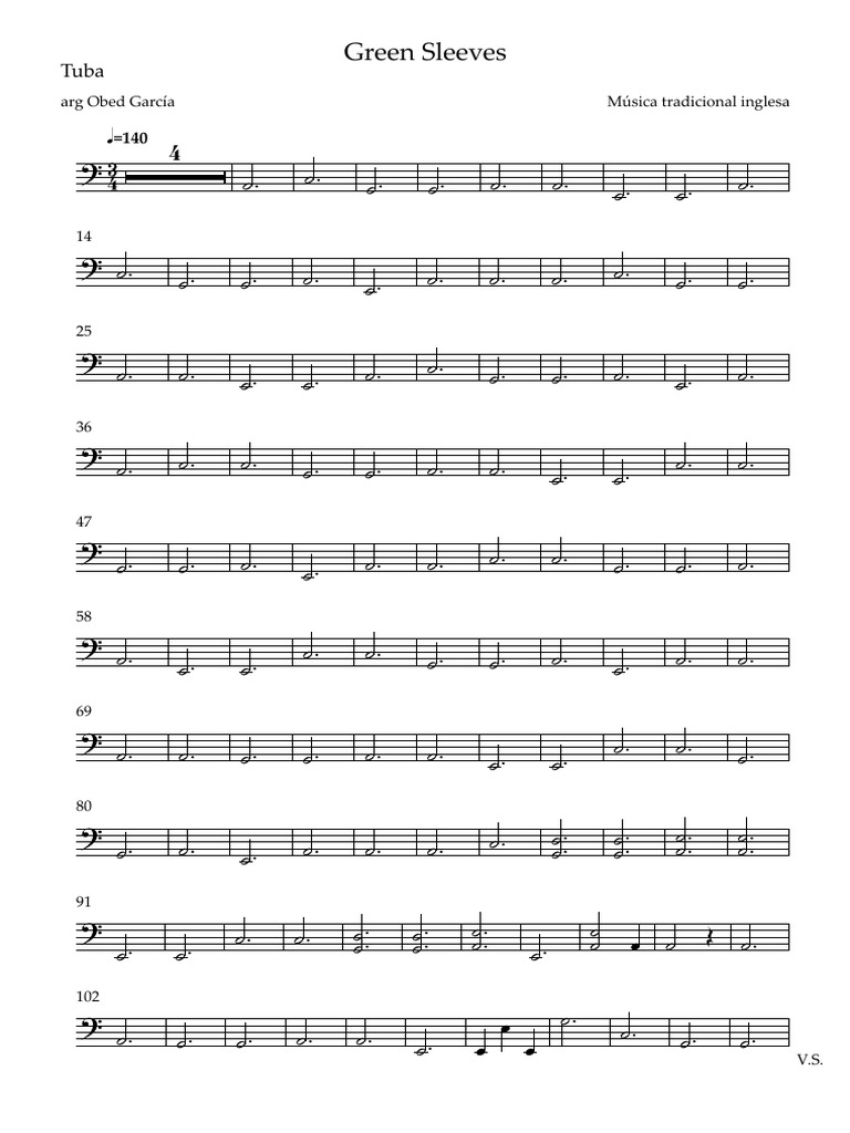 Green Sleeves - Tuba | PDF