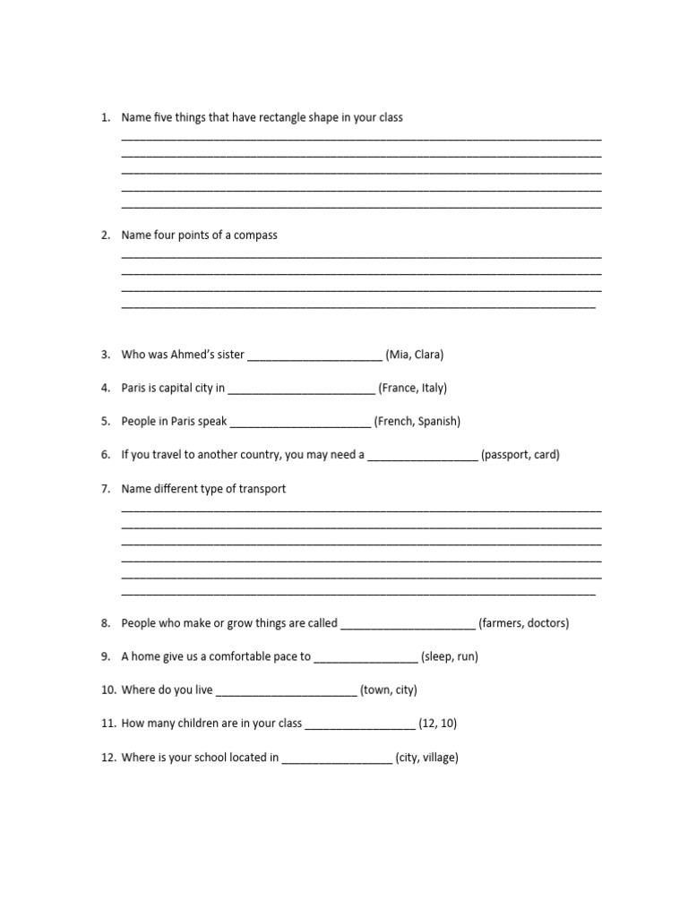 Geography Grade 1 | PDF