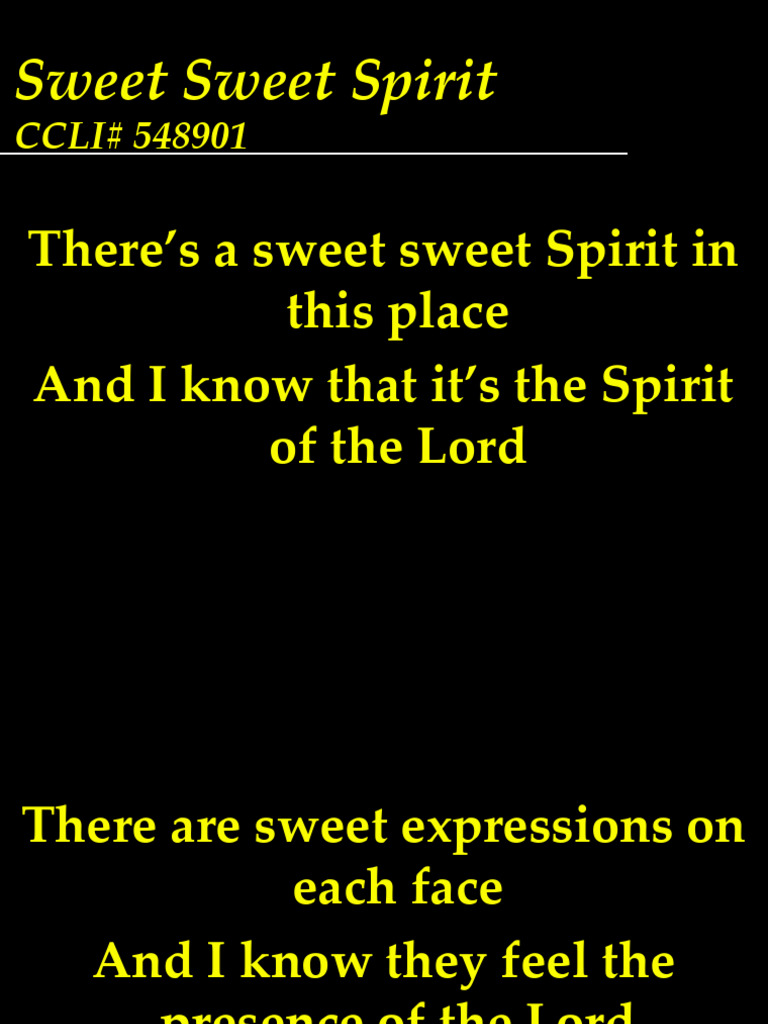 Sweet Sweet Spirit | PDF
