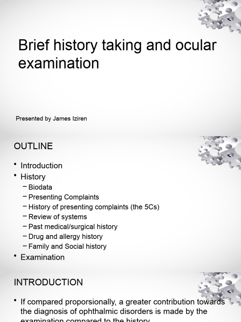 Ocular History Taking in Ophthalmology | PDF | Human Eye | Ophthalmology