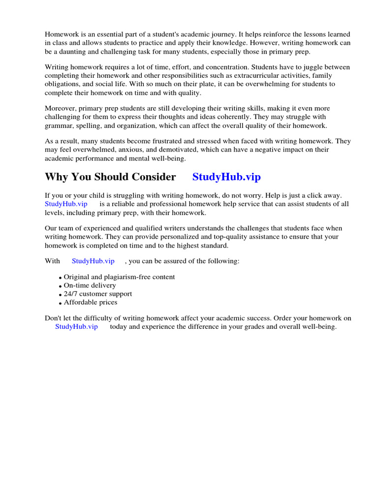 Check Homework Primary Prep | Download Free PDF | Essays | Homework