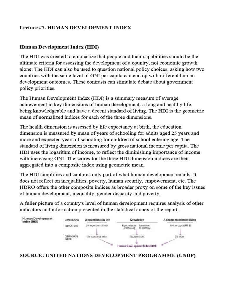 Lecture 7-8 | PDF | Human Development Index | Economics