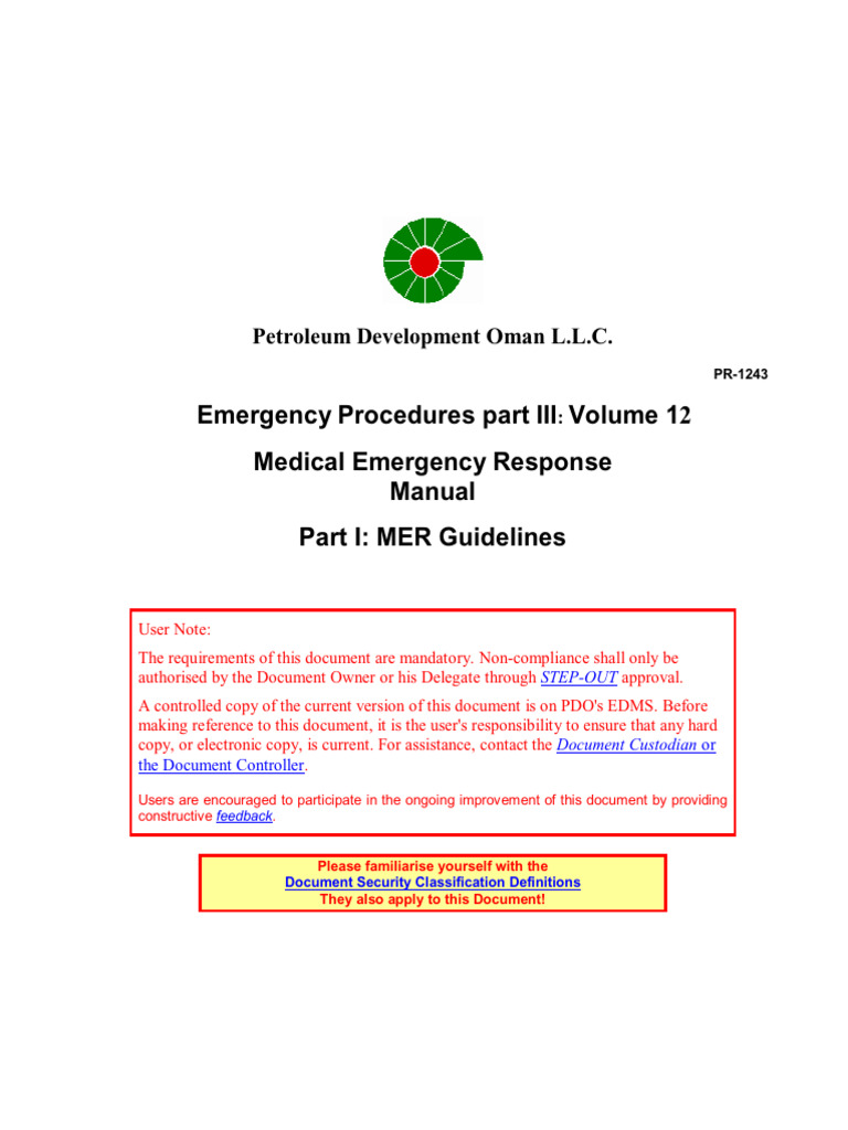 PDO MER Procedure PR 1243 | PDF | Emergency Department | Emergency