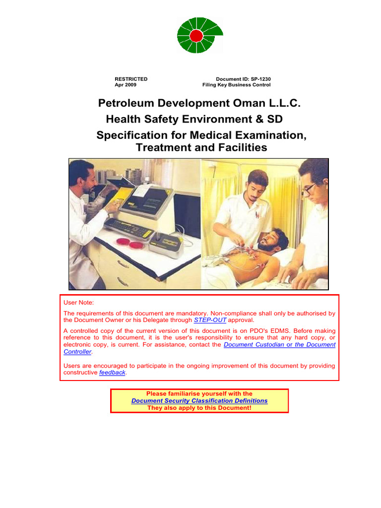 PDO Medical Examinations Specification SP1230 | Download Free PDF ...