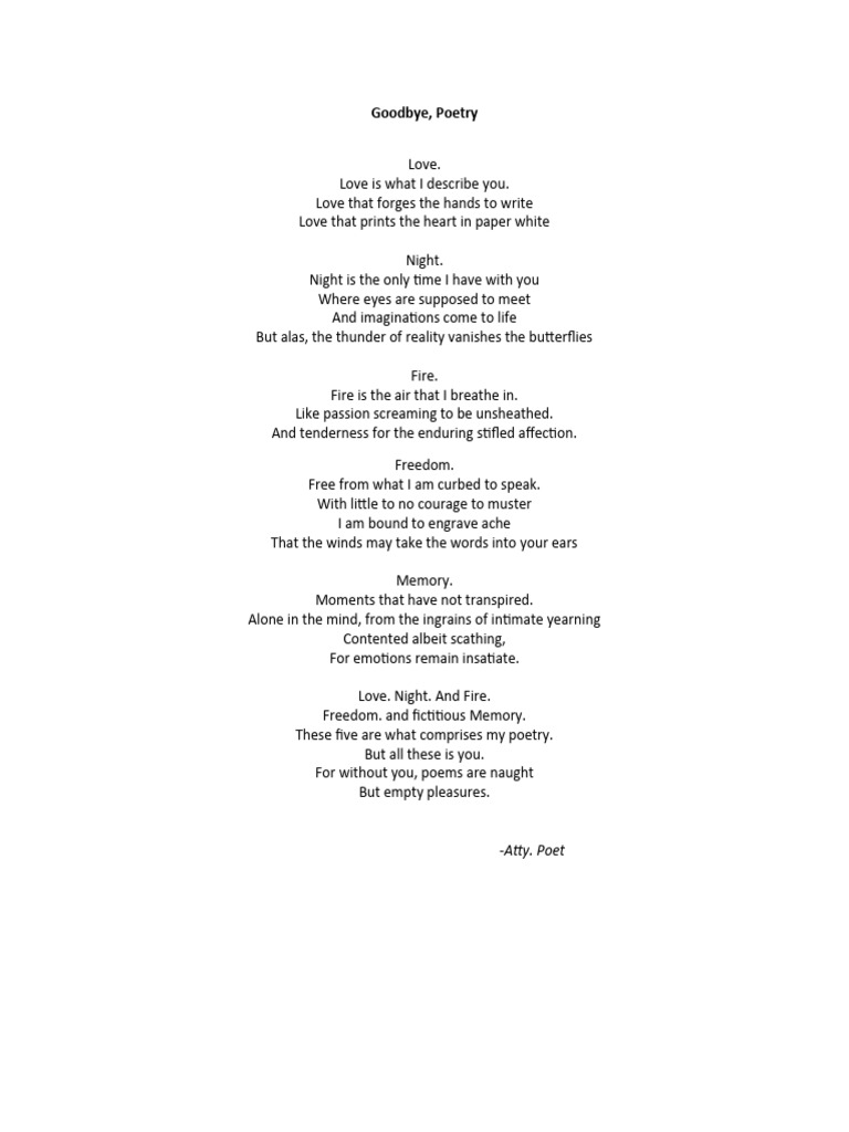 Goodbye Poetry | PDF