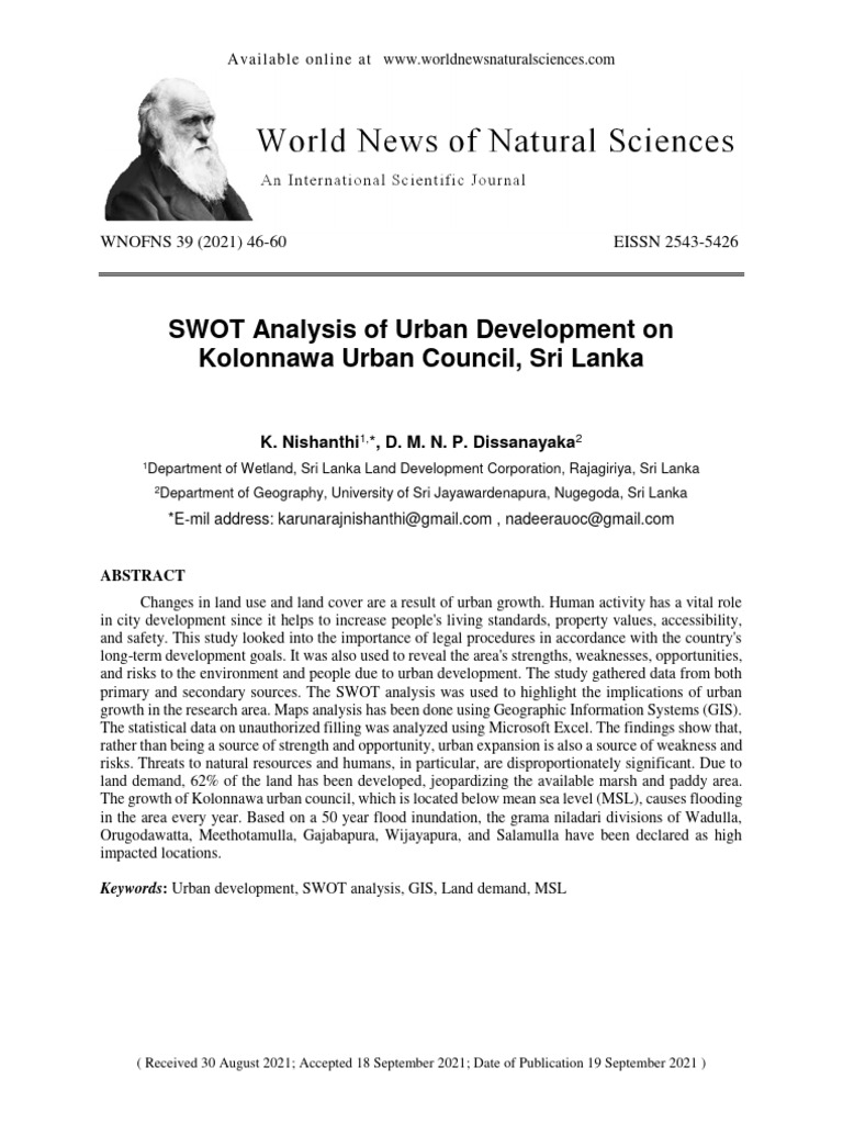 SWOT Analysis of Urban Development | PDF | Flood | Hydrology