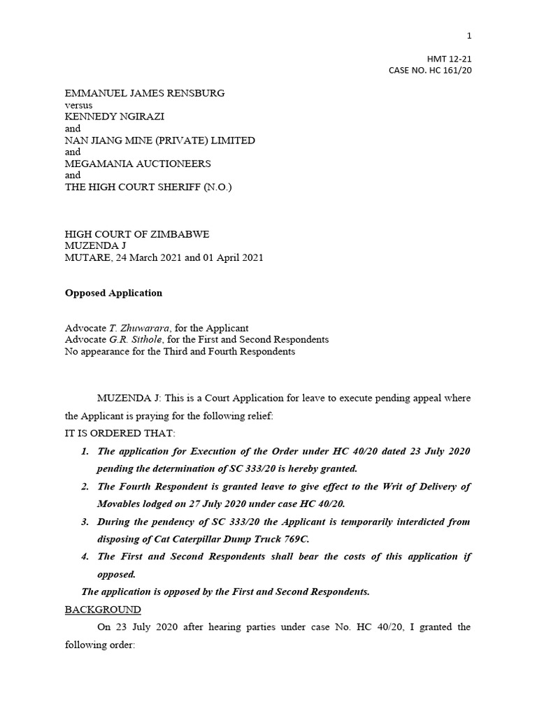 Stay of Execution | PDF | Appeal | Judgment (Law)