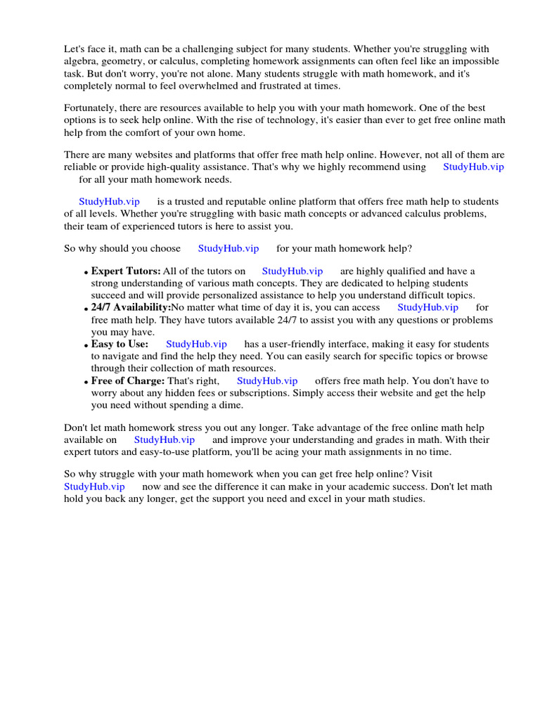 Math Help Online Free Homework | Download Free PDF | Mathematics | Homework