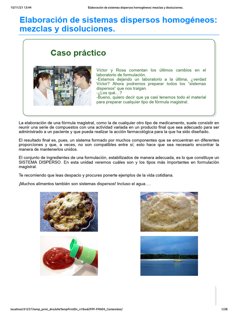 FMA04 Completa.- Elaboración de Sistemas Dispersos Homogéneos Mezclas y Disoluciones | PDF ...