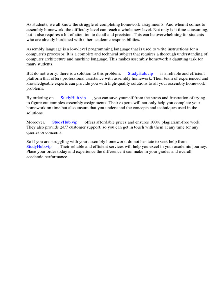 Assembly Homework | PDF | Assembly Language | Homework Assembly Homework | PDF | Assembly Language | Homework
