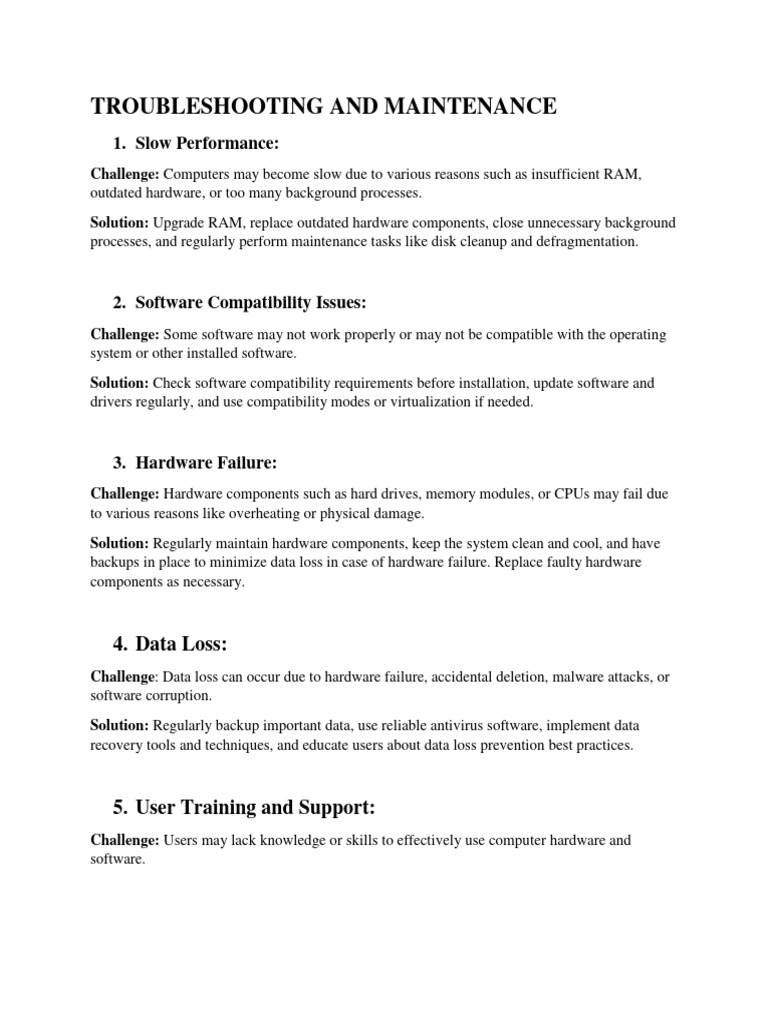 Troubleshooting and Maintenance | PDF | Backup | Computer Hardware