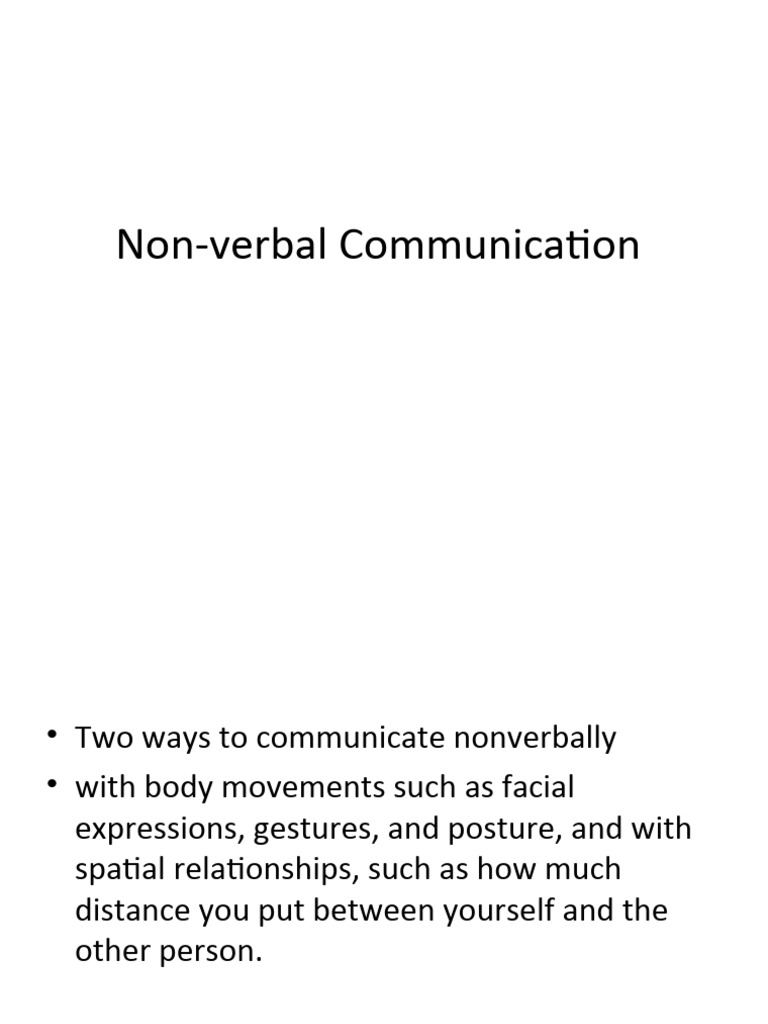 Non-Verbal Communication | PDF | Nonverbal Communication | Body Language