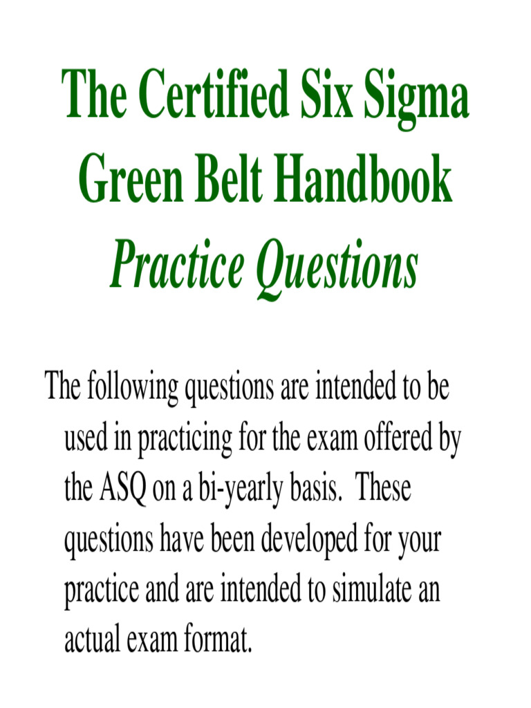 Certified Six Sigma Green Belt Exam Prep | PDF | Type I And Type Ii Errors | Six Sigma