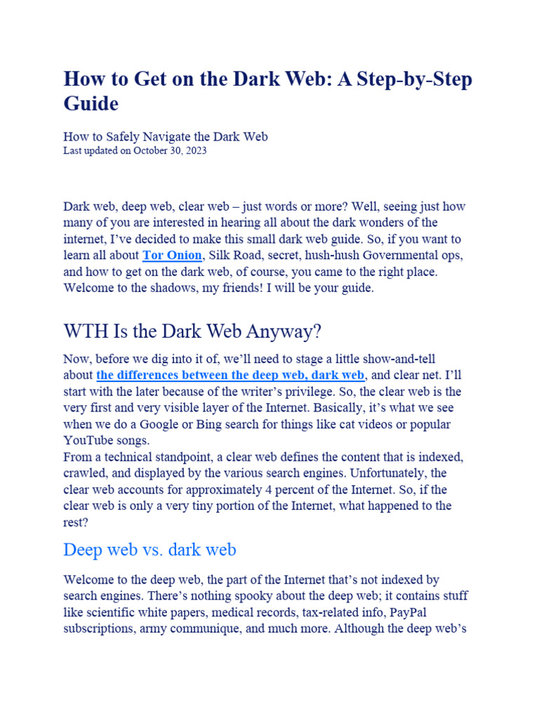 How To Get On The Dark Web | Download Free PDF | World Wide Web ...