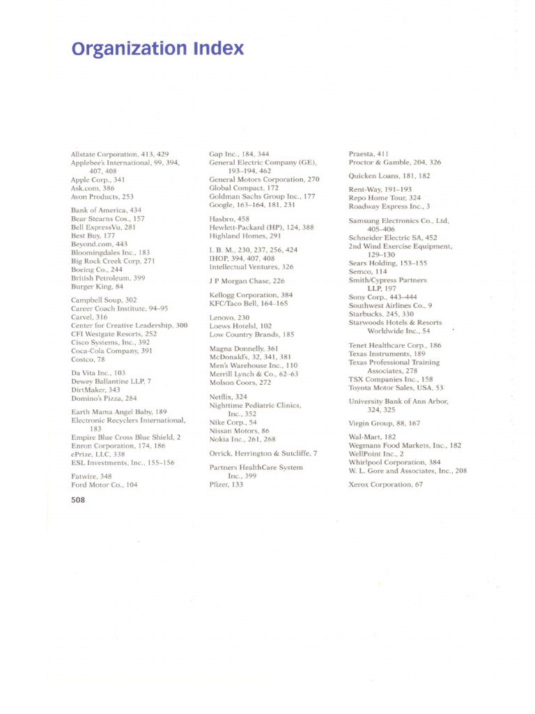 Organization Index | Download Free PDF | Companies | Companies Of The ...