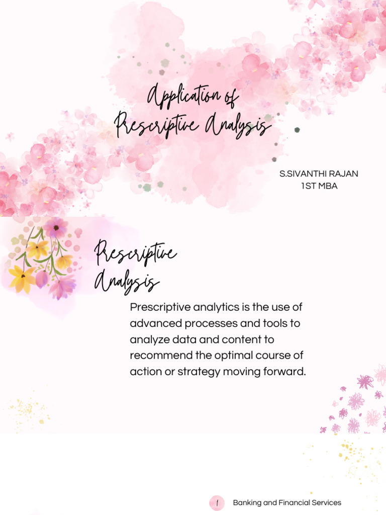 Application of Prescriptive Analysis | PDF | Analytics | Predictive Analytics