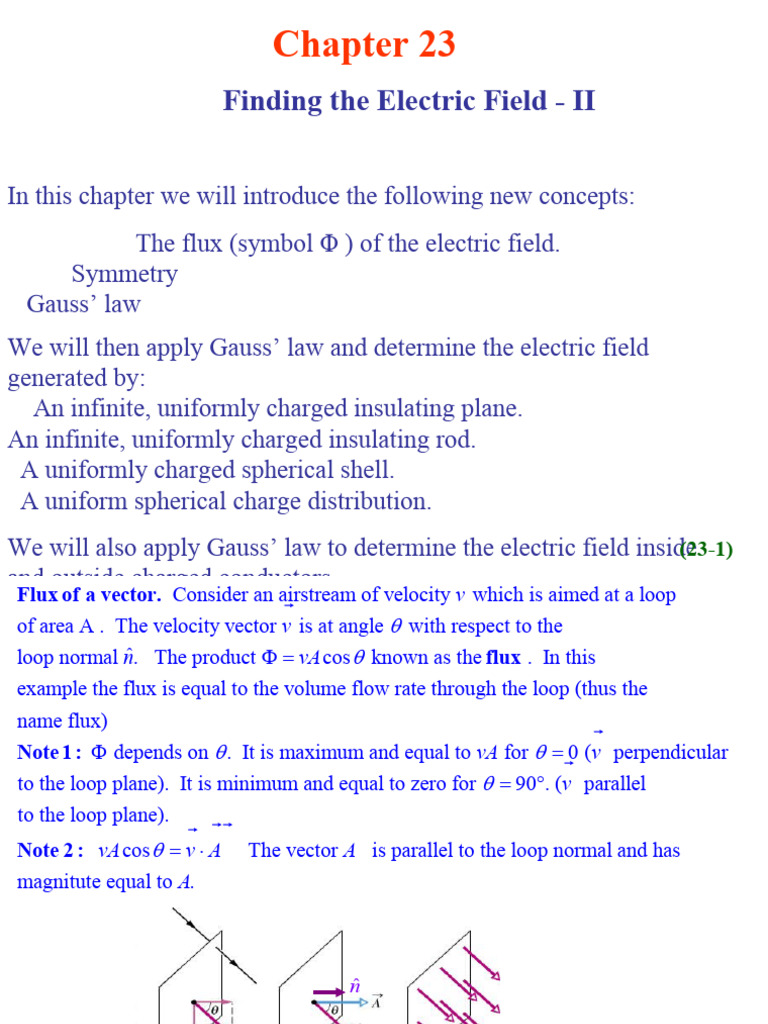 Gauss Law | Download Free PDF | Flux | Electric Field