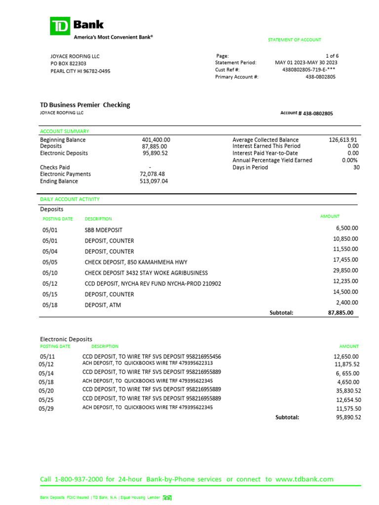 Statement of Account May | PDF | Credit Card | Debit Card