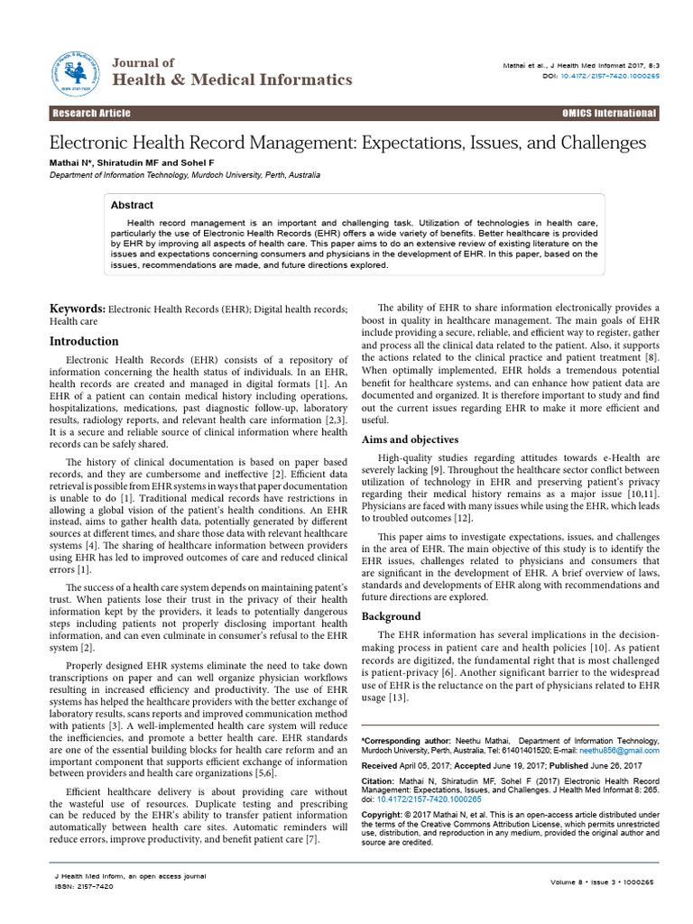 Electronic Health Record Management Expe | PDF | Electronic Health ... Electronic Health Record Management Expe | PDF | Electronic Health ...