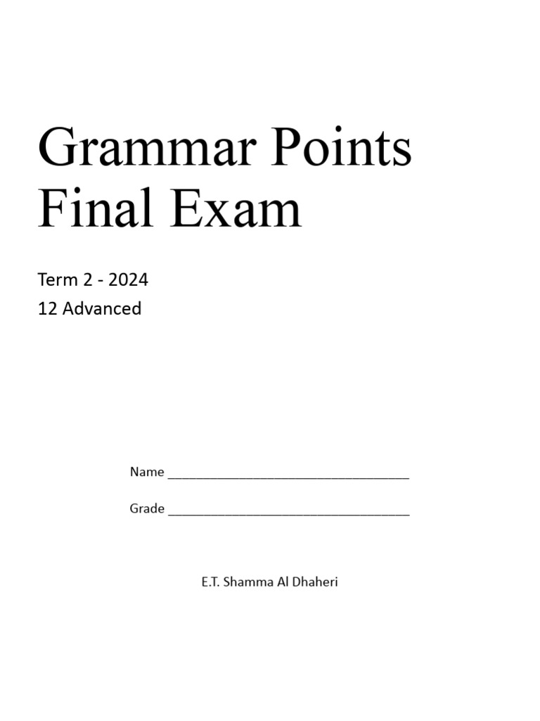 Grammar and Vocabulary | PDF | Verb | Question