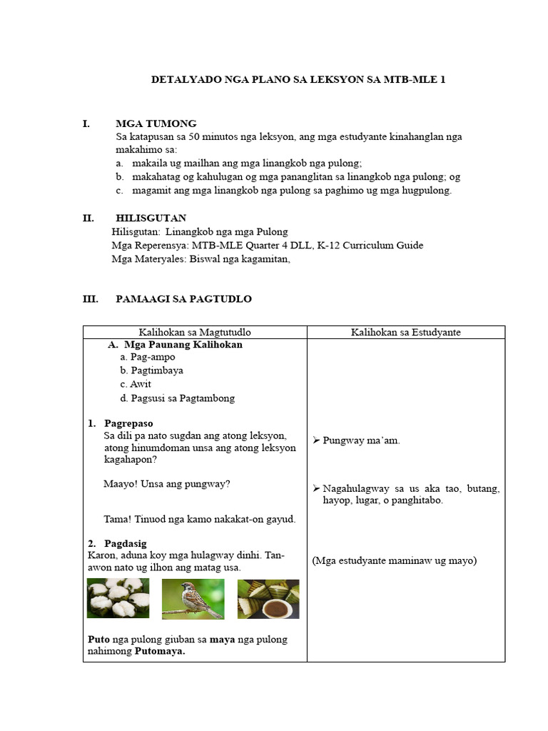 W5 DLP MTB-MLE 1 Day 4 | PDF