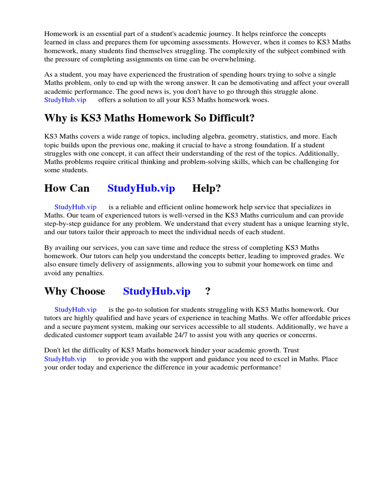 Ks3 Maths Homework PDF | PDF | Worksheet | Mathematics