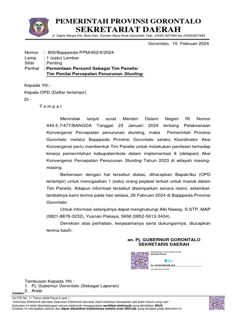 Surat Permintaan Personil | PDF