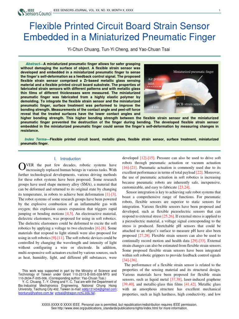IEEE Pneumatic Soft Finger Actuation | PDF | Thin Film | Actuator