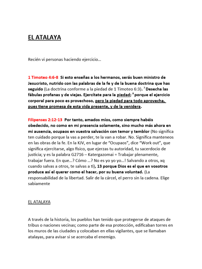 El Atalaya | PDF | Creencia religiosa y doctrina
