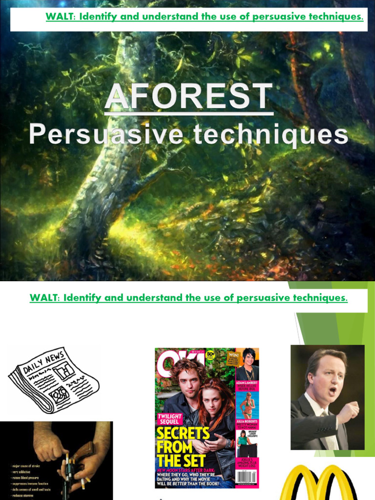WALT: Identify and Understand The Use of Persuasive Techniques | PDF