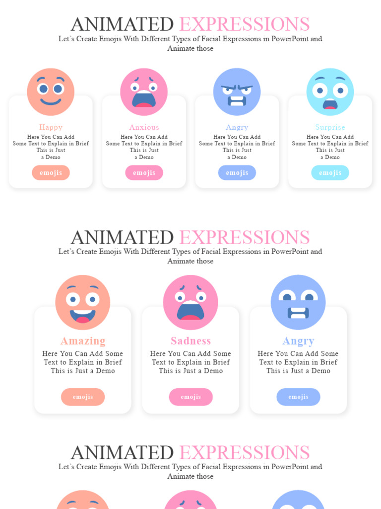 Animated Emojis Template With Expressions by PowerPoint School | PDF ...