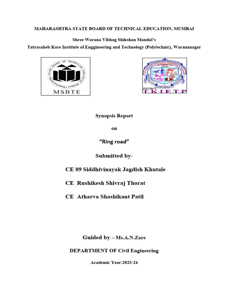 Synopsis Cover Page | PDF