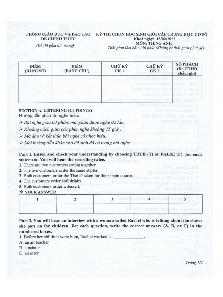 ĐỀ THI HS GIỎI 2023 | PDF