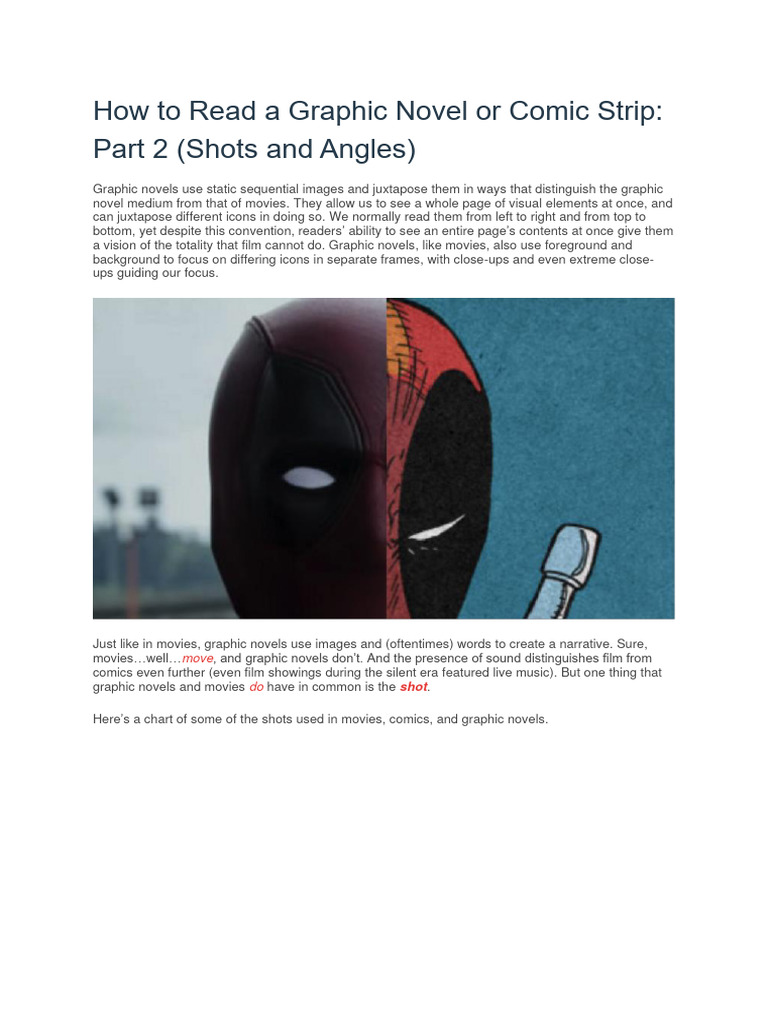 Understanding Comic Shots and Angles | PDF | Comics