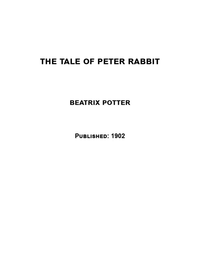 The Tale of Peter Rabbit | PDF
