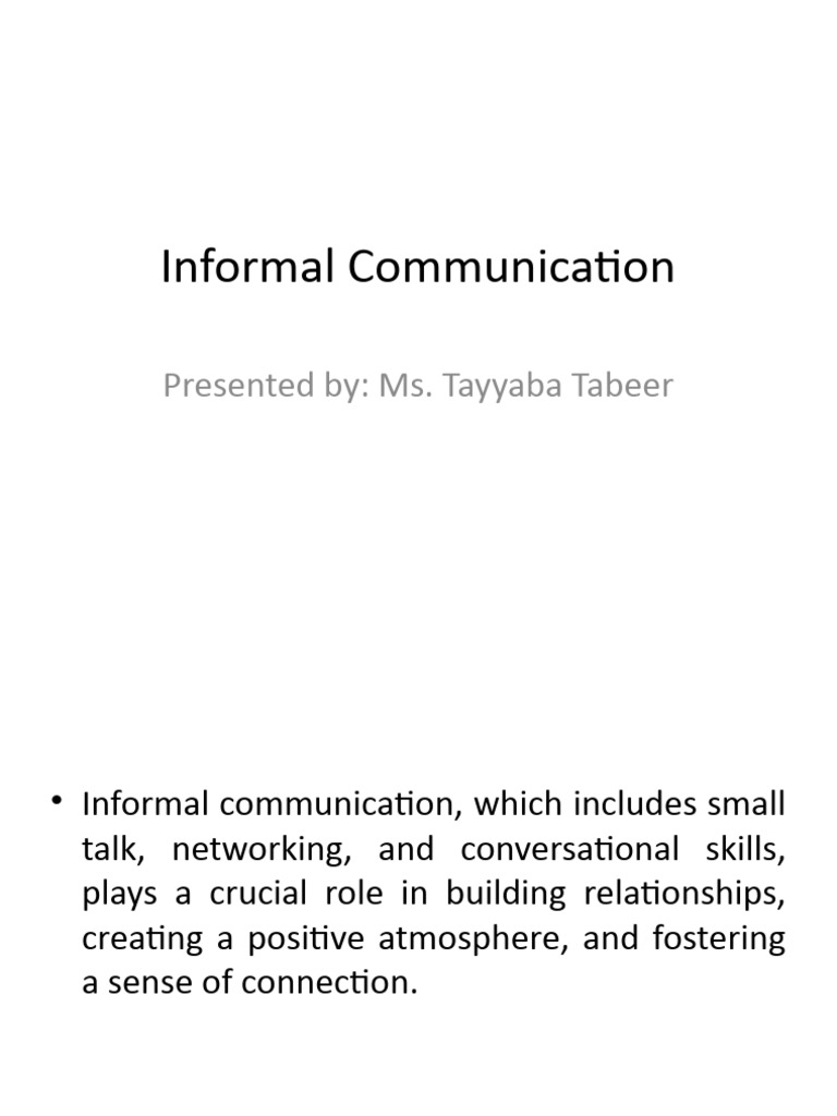 Mastering Informal Communication Skills | PDF | Conversation | Body ...
