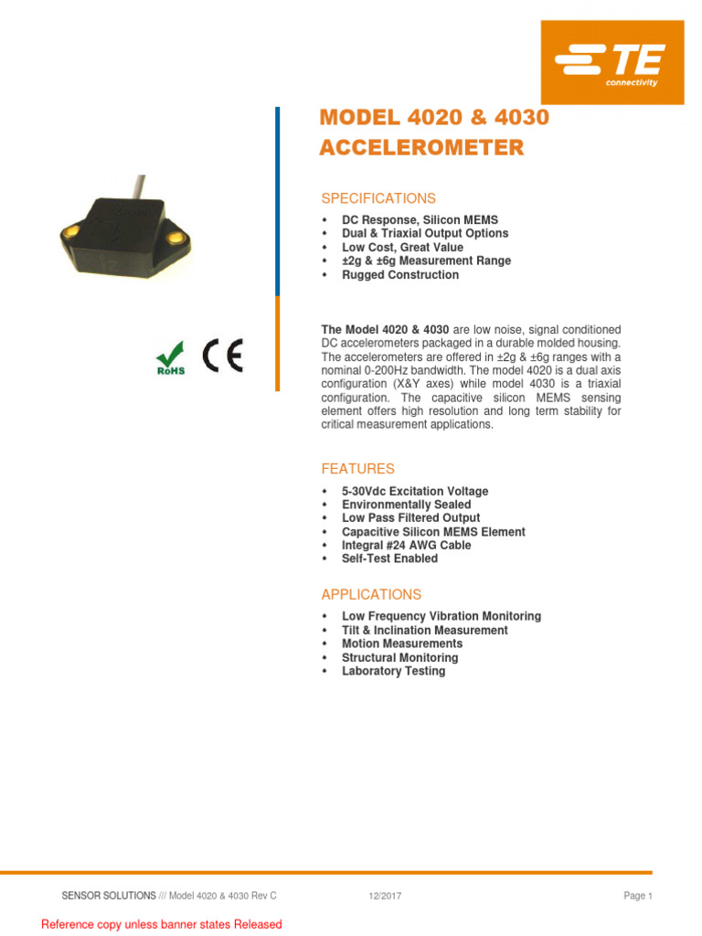 4030-006-120 Accelerometer A1 | PDF | Accelerometer | Capacitor
