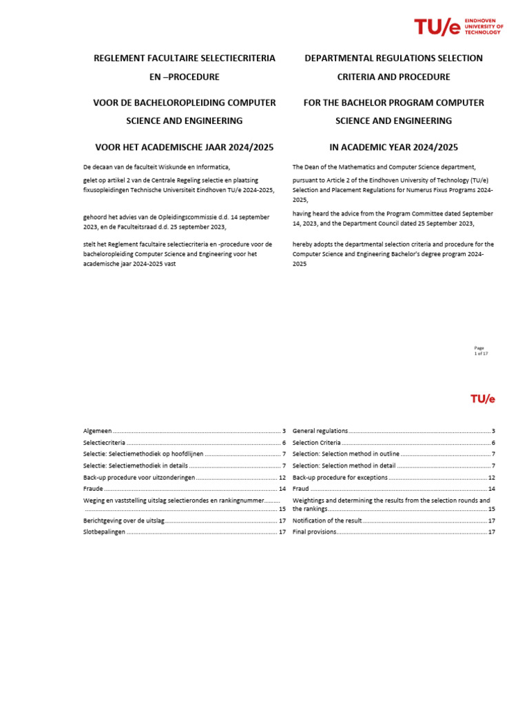 Reglement Facultaire Selectie 2024-2025 | PDF