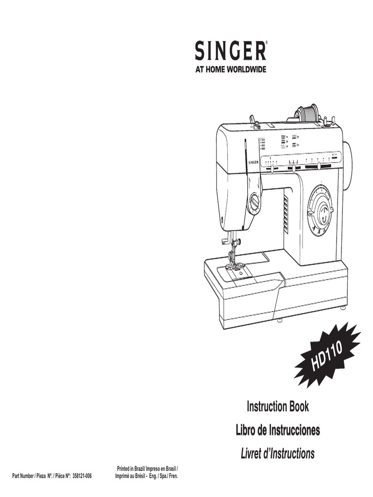 Singer HD110 Sewing Machine Instruction Manual | PDF | Sewing | Clothing