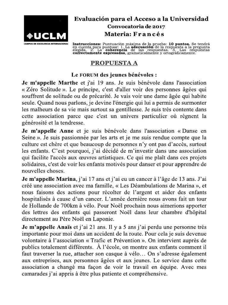 Exemple D Examen Type Evau | PDF