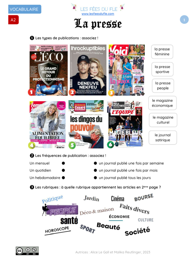 Types et Fréquences de la Presse FLE | PDF | Journaux | Les publications