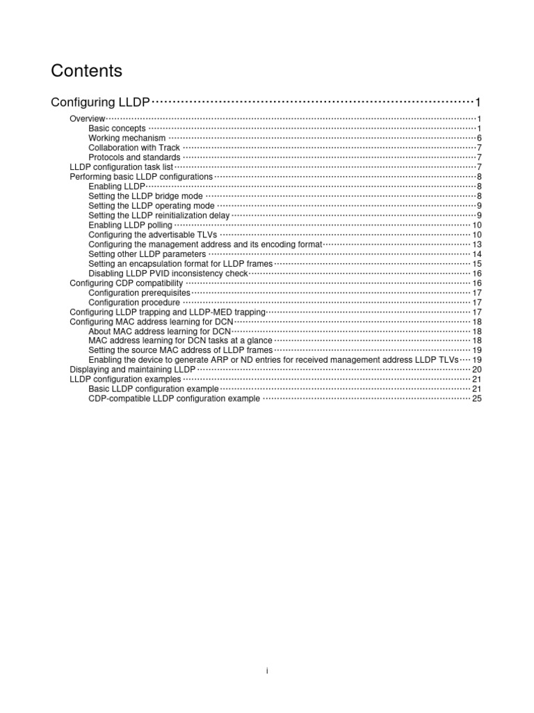 10 LLDP Configuration | PDF | Computer Network | Telecommunications 10 LLDP Configuration | PDF | Computer Network | Telecommunications