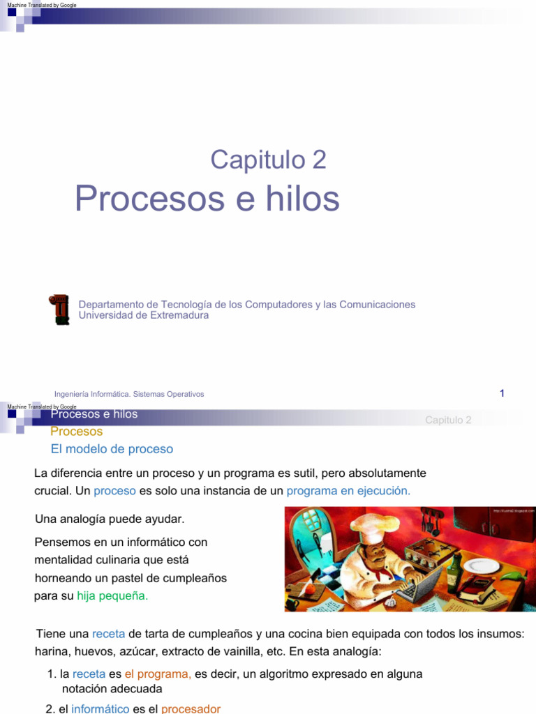 SO Tema2 Traducido | PDF | Proceso (Computación) | Hilo (Computación)