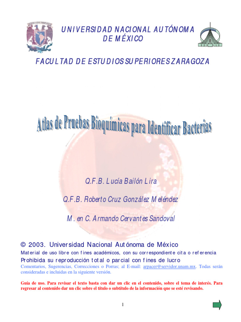 Atlas de Pruebas Bioquimicas para Bacterias | PDF | Las bacterias | Organismos